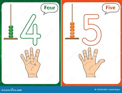 Learning The Numbers Flash Cards Educational Preschool Activities Stock Image