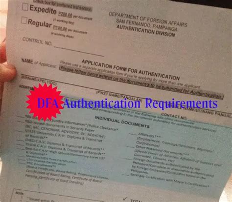 Dfa Authentication Of Documents Requirements And Procedures