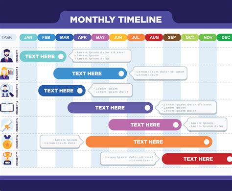 Monthly Timeline Template Vector Art And Graphics