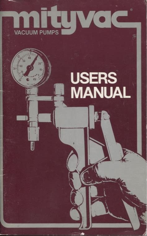 Mityvac Vacuum Pumps Users Manual