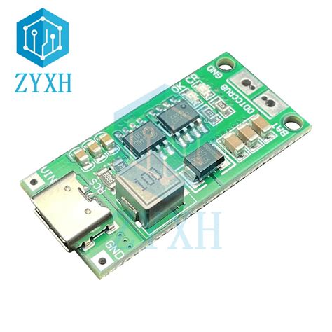 Placa do carregador da bateria do lítio USB C impulso step up módulo