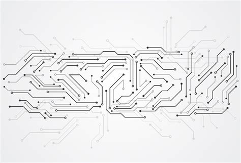 Абстрактный фон с технологией печатной платы Премиум векторы