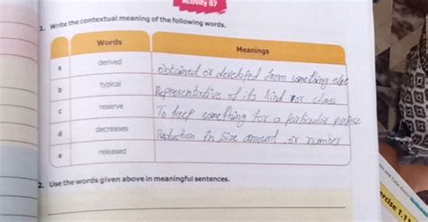 Wrlte The Contextual Meaning Of The Studyx