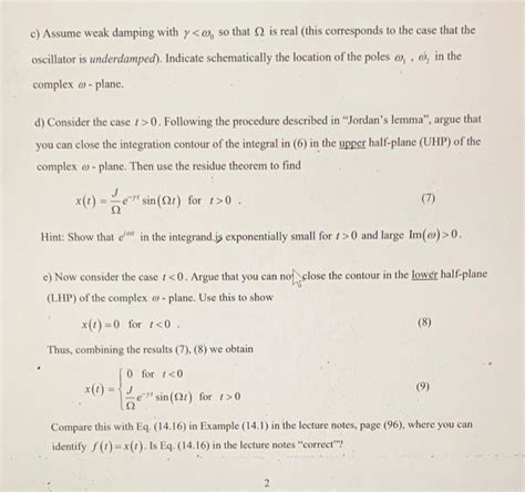 Solved B The Integral In Can Be Calculated By Contour Chegg