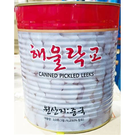 해울 락교2s 3kg 업소용 염교 통조림 절임 락교캔 식봄