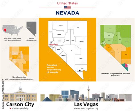Nevada Counties Map And Congressional Districts Since 2023 Map Carson