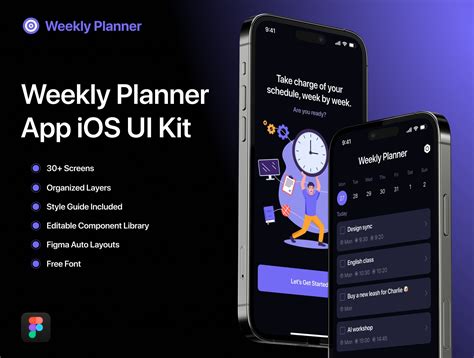 Weekly Planner App Ui Kit Ui Kits And Libraries ~ Creative Market