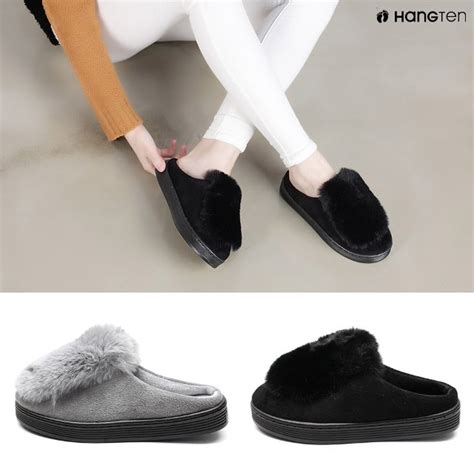 행텐 Ht 1862 여성용 밍크 털 슬리퍼 방한 슬리퍼 실내화 사무실슬리퍼