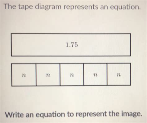 Solved The Tape Diagram Represents An Equation 175 Write An Equation
