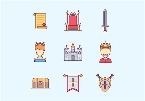 중세 왕국 아이콘 세트 Ai Svg Uidownload