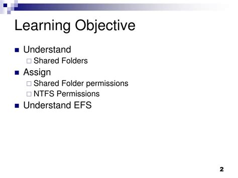 Ppt File Systems Security Shared Folders And Ntfs Permissions Efs