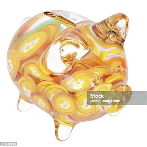 비트코인 투명 유리 돼지 저금통으로 암호화폐 더미가 감소합니다 인플레이션 금융 위기 및 돈 손실 개념을 저장합니다 3d 그림 0명에 대한 스톡 사진 및 기타 이미지 Istock