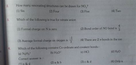How Many Resonating Structures Can Be Drawn For NO2 Filo