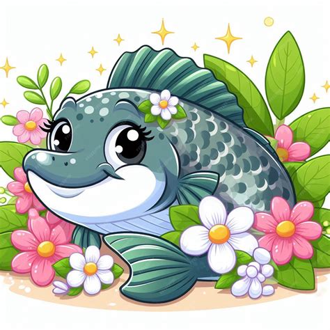 Premium Vector Cute Mullet Fish Vector Cartoon Illustration