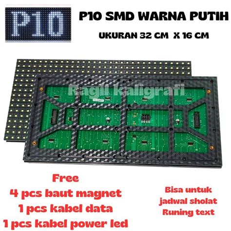 Jual Modul Panel Led P10 Putih Smd Panel Led P10 Runing Text Putih Shopee Indonesia