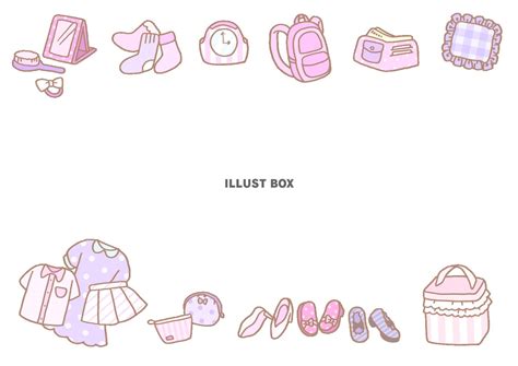 無料イラスト おんなのこ雑貨フレーム