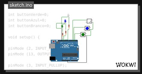 3 Botões 3 Leds Wokwi Esp32 Stm32 Arduino Simulator