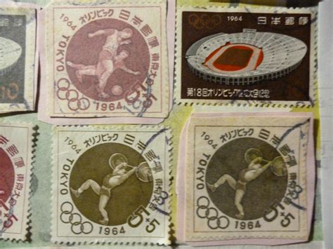 1964年18回夏季東京オリンピック記念切手 絵手紙で頂いたもの すみちゃんノート