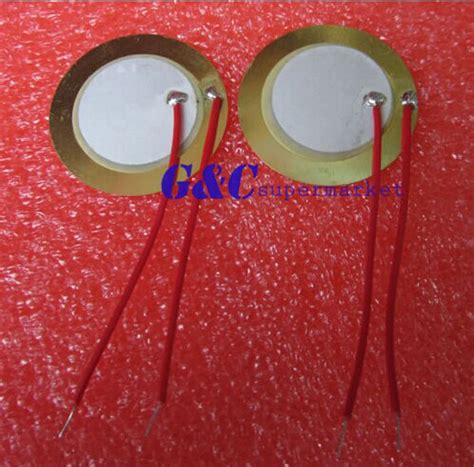 10pcs 27mm Piezo Elements Sounder Sensor Trigger Drum Disc Wire