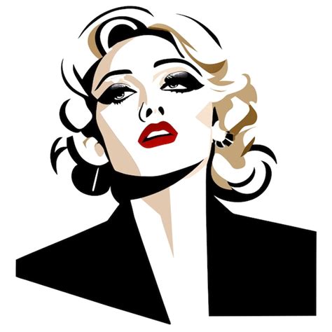 Premium Vector Madonna Louise Ciccone Vector Illustration Flat 2