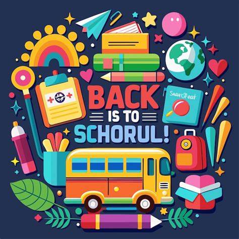 Premium Vector A Poster With A Picture Of A School Bus And The Words
