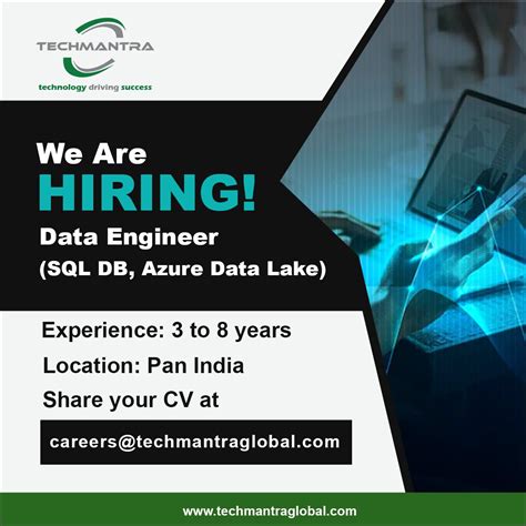 We Are Hiring Data Engineer Sql Techmantra Gulf Dmcc