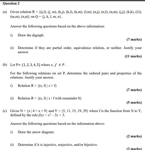 Solved Question A Given Relation Chegg