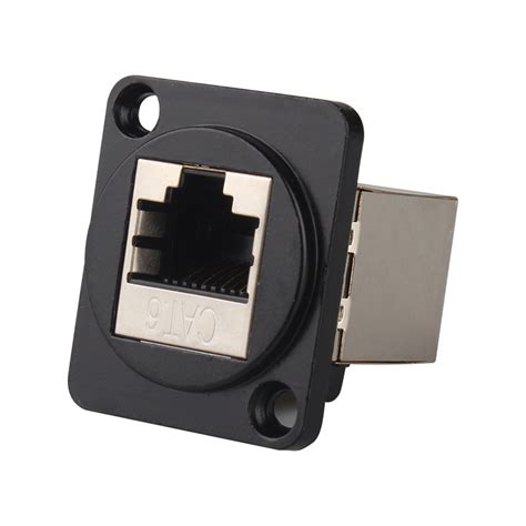 Rj45 Cat6 Socket D Type Module Shielded Industrial Panel Mount Bulkhead