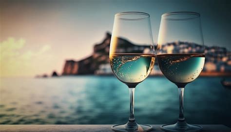 Premium Photo Two Glasses Of Wine Generative Ai