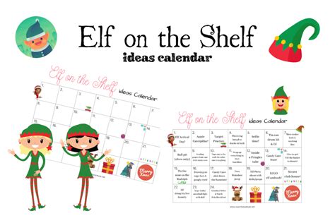 Free Elf On The Shelf Calendar Printable Super Busy Mum Northern