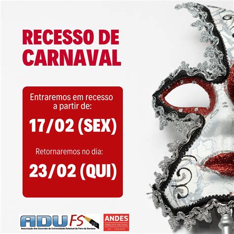 Recesso De Carnaval Altera Expediente Na Sede Da Adufs