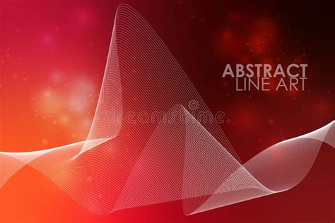red line abstract style on a red background stock vector illustration
