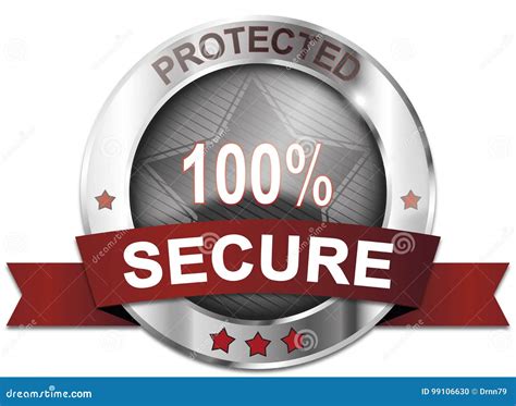 Protected 100 Secure Button Stock Vector Illustration Of Business Internet 99106630