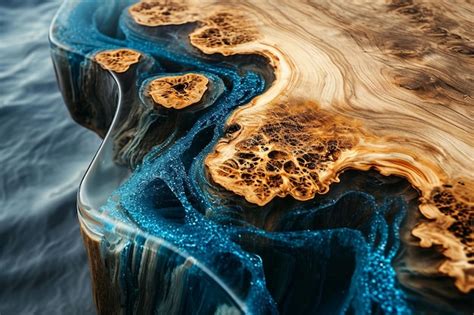 A Gold Epoxy River In A Rectangular Tree Slab Large Rectangular Table