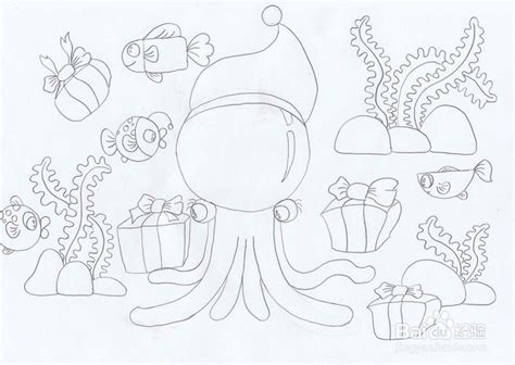 乱挠痒痒的章鱼绘本简笔画 简笔画图片大全 普车都