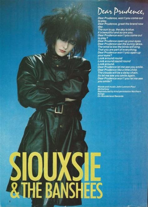 Siouxsie And The Banshees ~ Dear Prudence Lyrics Poster 1983 Alt Vkei