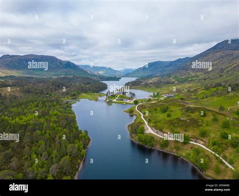 Aerial View Along Glen Affric Towards Loch Garbh Uisge And Loch Affric