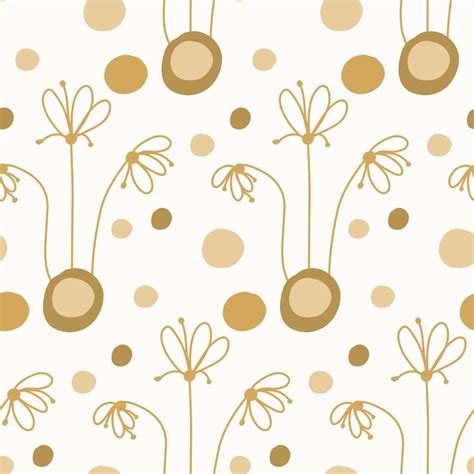 Premium Vector Seamless Pattern Of Flowers And Leaves In Boho Style