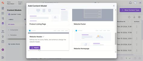 import prebuilt content models contentstack