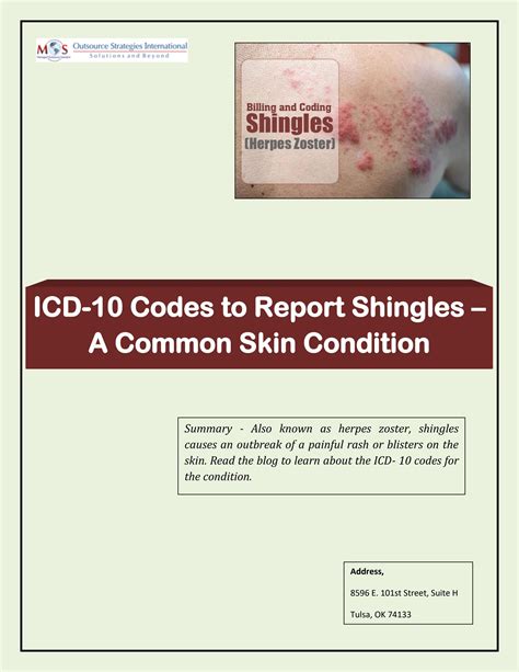 Icd 10 Codes To Report Shingles A Common Skin Condition By Outsource