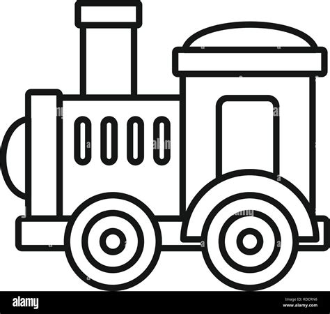 Toy Train Icon Outline Toy Train Vector Icon For Web Design Isolated On White Background Stock