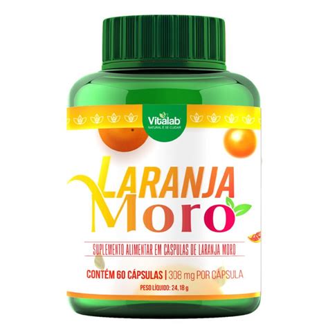 Suplemento alimentar em cáps de Laranja Moro Vitalab Natural é se