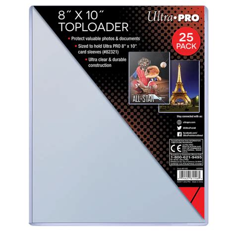 Ultra Pro 8 X 10 Toploader 25ct Collectors Avenue
