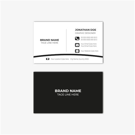 Premium Vector White And Black Business Card Design Template