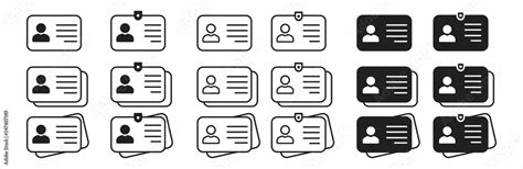 Id Card Icon Set Id Card Icon Collection Drivers License
