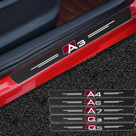 탄소 섬유 자동차 스티커 Diy 페이스트 프로텍터 스트립 자동차 도어 방수 보호 필름 아우디 A3 A4 A5 A6 A7 A8