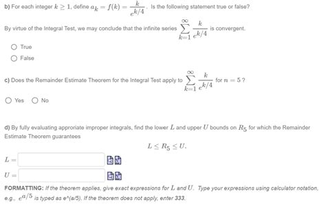 solved b for each integer k≥1 define ak f k ek 4k is the