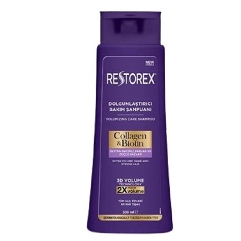 Шампоан за коса Restorex, с колаген и биотин, за 3 D обем, 500мл - eMAG.bg