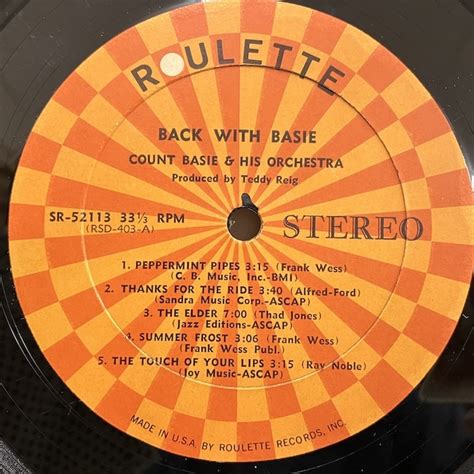 Yahooオークション 即決lp Count Basie Back With Basie Sr52113