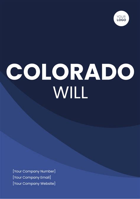 Free Colorado Will Template To Edit Online